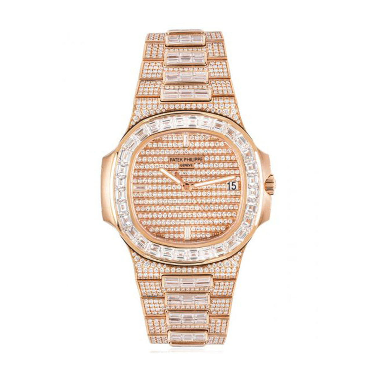 Buy Patek Philippe | Nautilus Rose Gold Fully Loaded Diamond Set | 5719 ...