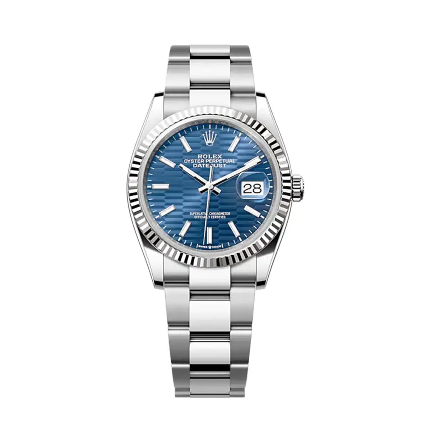 Buy Rolex | Datejust 36mm Steel & White Gold Blue Fluted Motif Dial ...